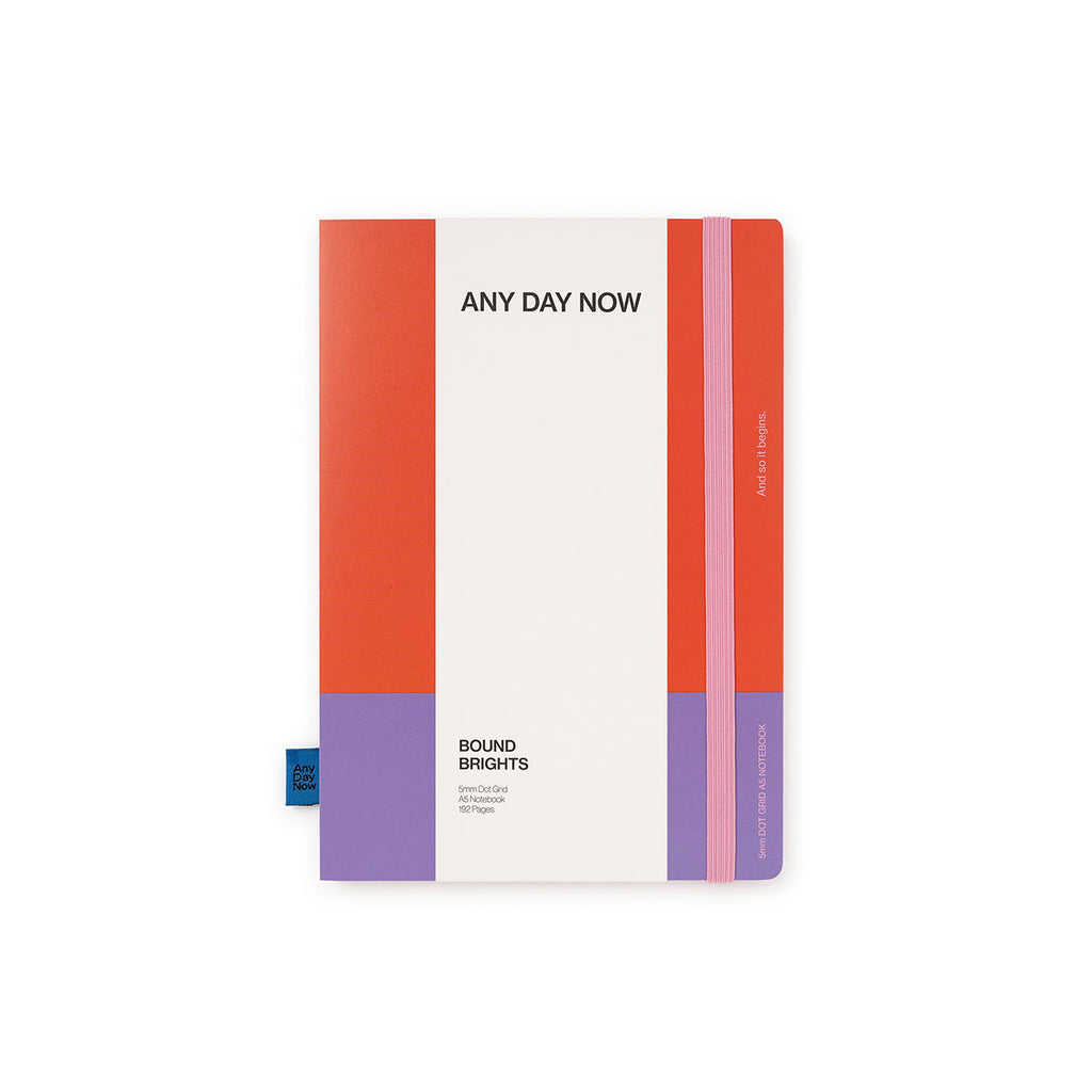 Any Day Now Bound Notebook A5 Dot Grid Red and Purple – Milligram