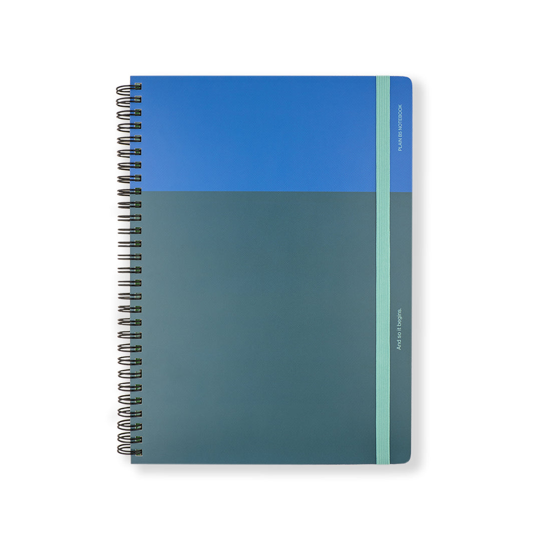 Any Day Now Spiral Bright Notebook B5 Blue and Forest Plain – Milligram
