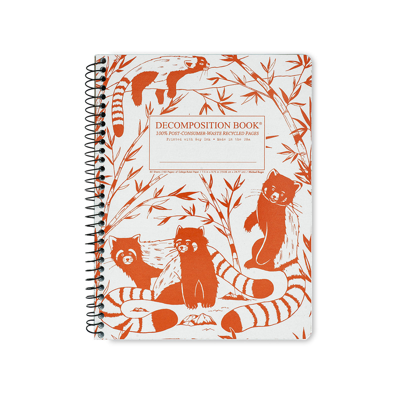 Decomposition Red Pandas Large Spiral Notebook – Milligram