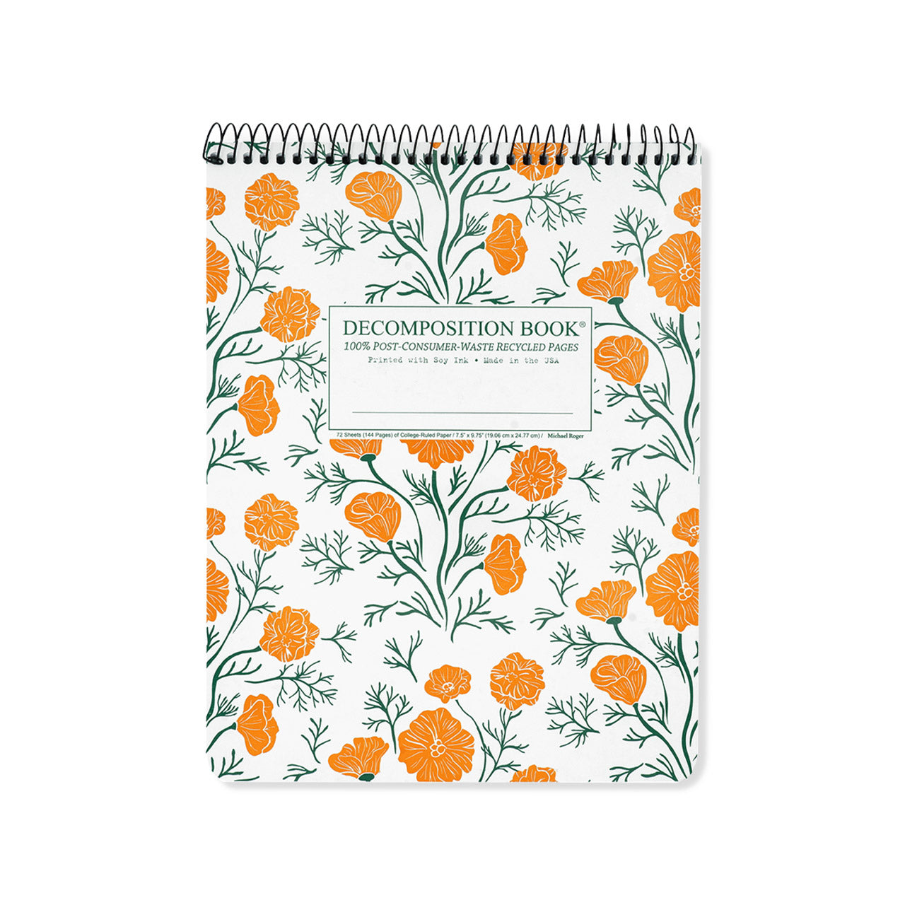 Decomposition Book California Poppies Large Spiral Notepad – Milligram