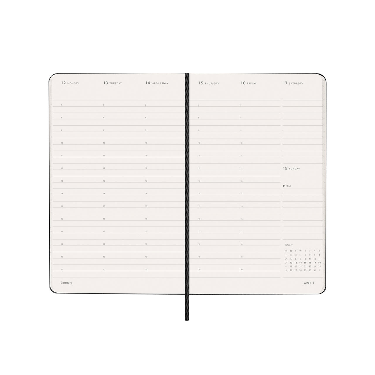 Moleskine 2026 Hard Cover Pro Weekly Vertical Diary Large – Milligram