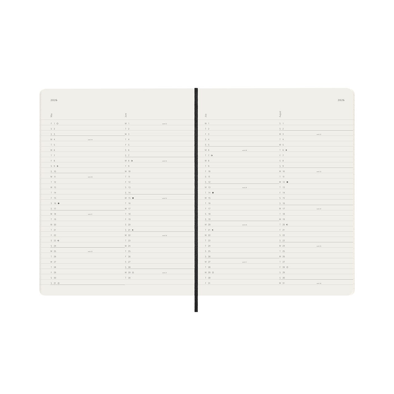 Moleskine 2026 Monthly Soft Cover Diary Extra Large – Milligram