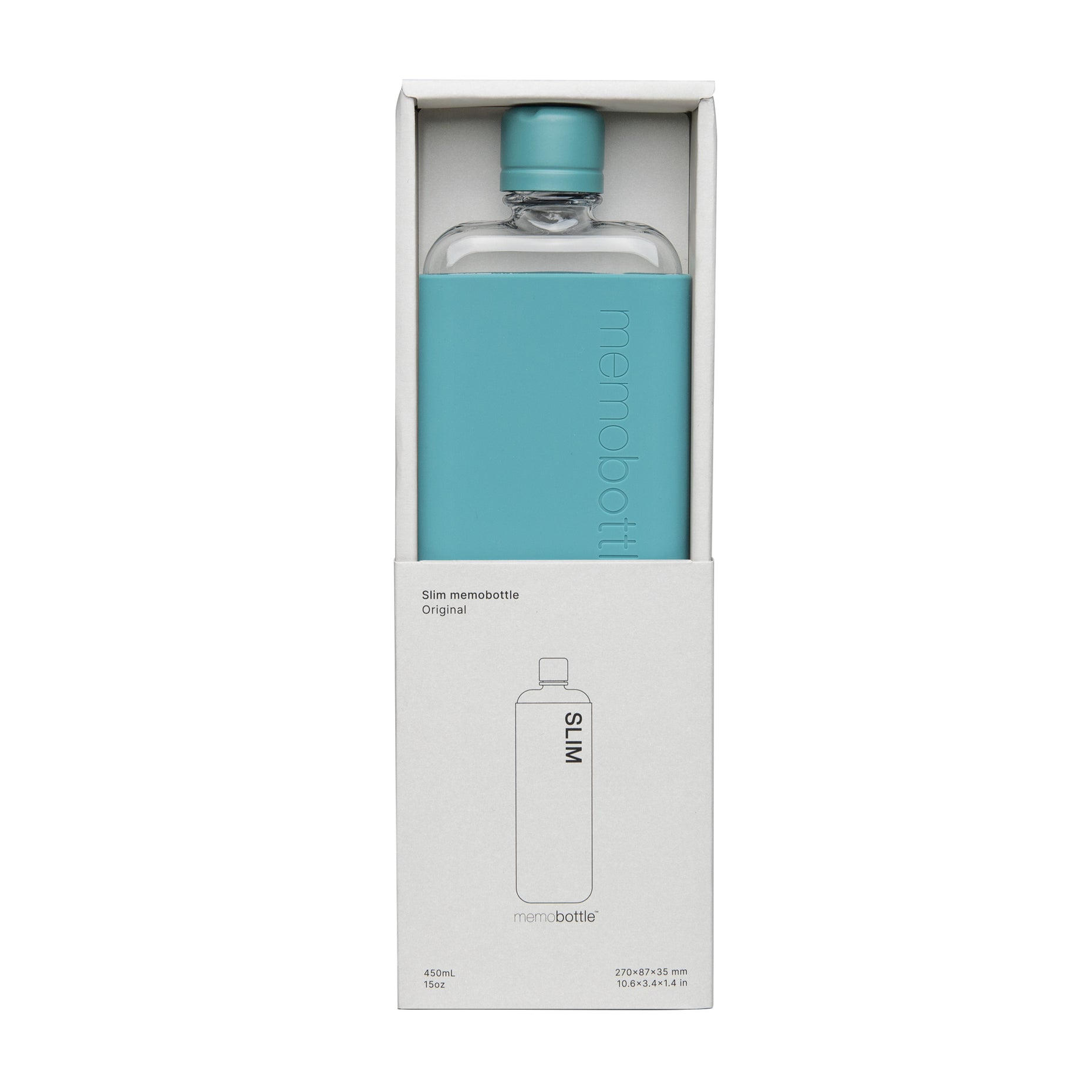 memobottle Slim Drink Bottle with Sea Mist Sleeve – Milligram