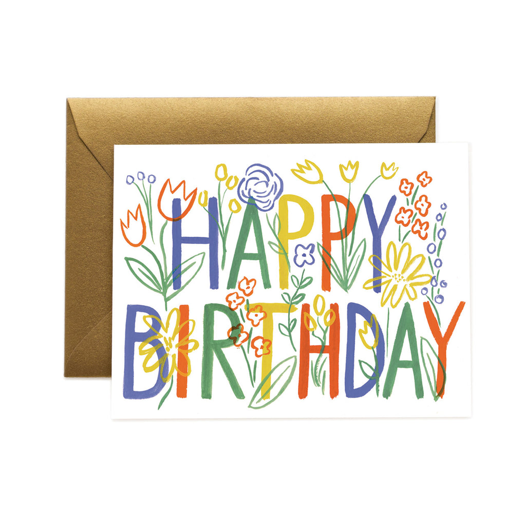 Rifle Paper Co. Brushstroke Birthday Greeting Card – Milligram