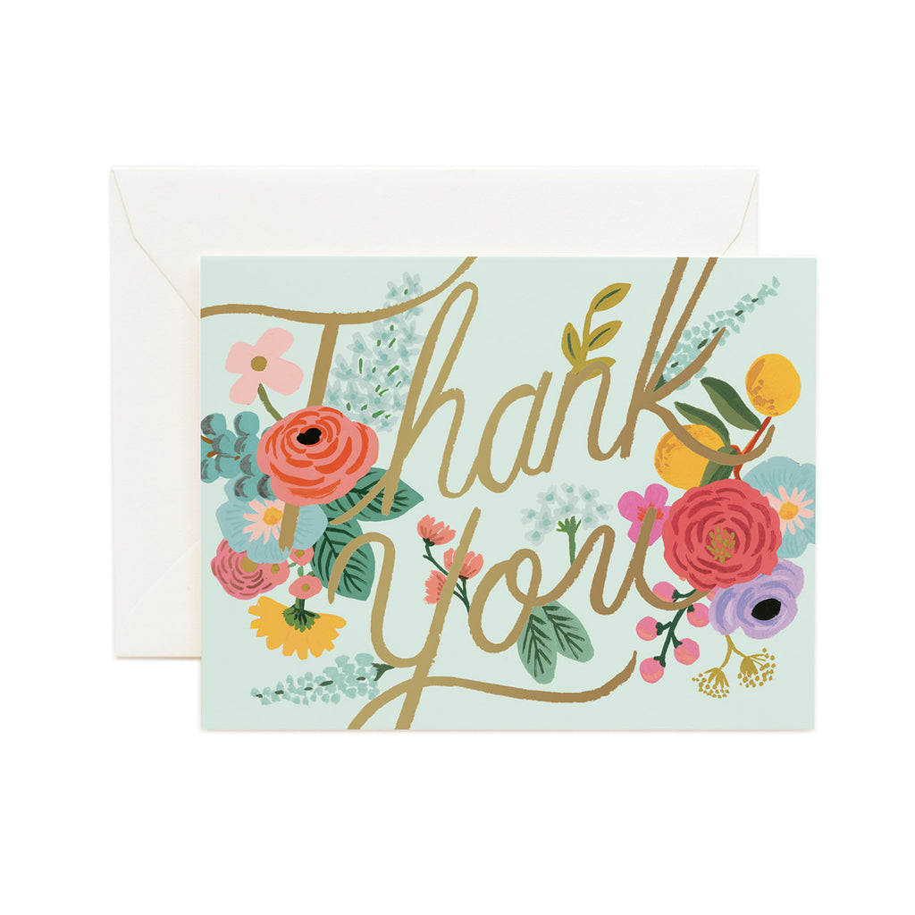 Rifle Paper Co. Mint Garden Thank You Greeting Card – Milligram